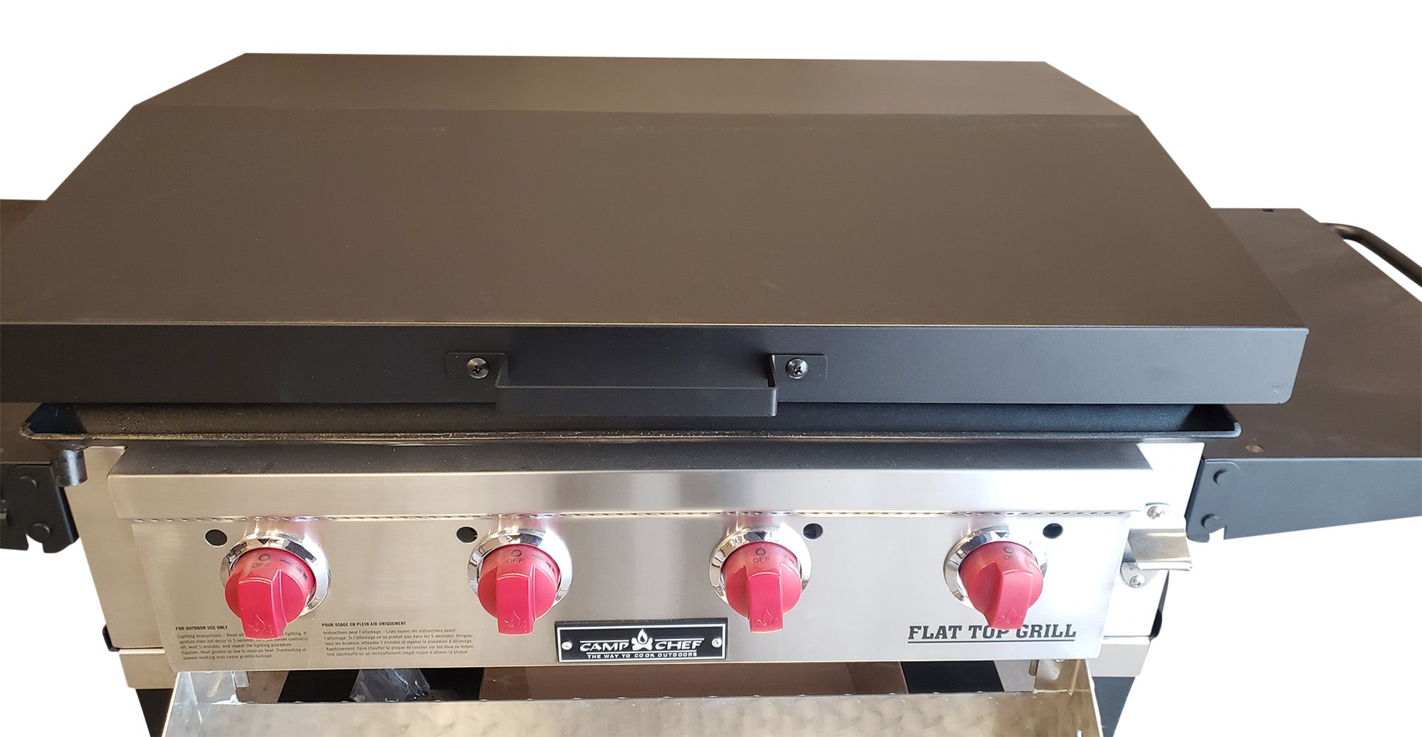 Hinged Cover for Camp Chef FTG600 Flat Top Griddle- 4 Burner - Black ...